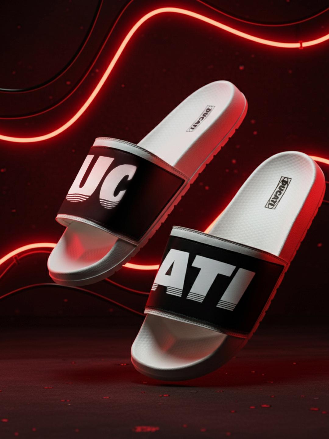 Buy Ducati Men Brand Logo Print Sliders - Flip Flops for Men 31196354 ...