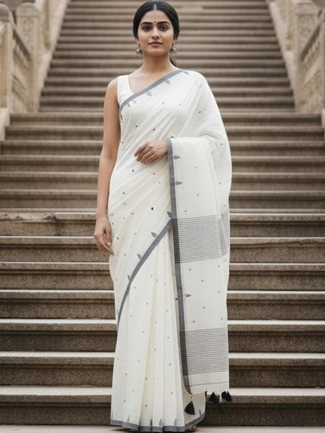 Buy WoodenTant Woven Design Pure Cotton Handloom Khadi Saree - Sarees ...