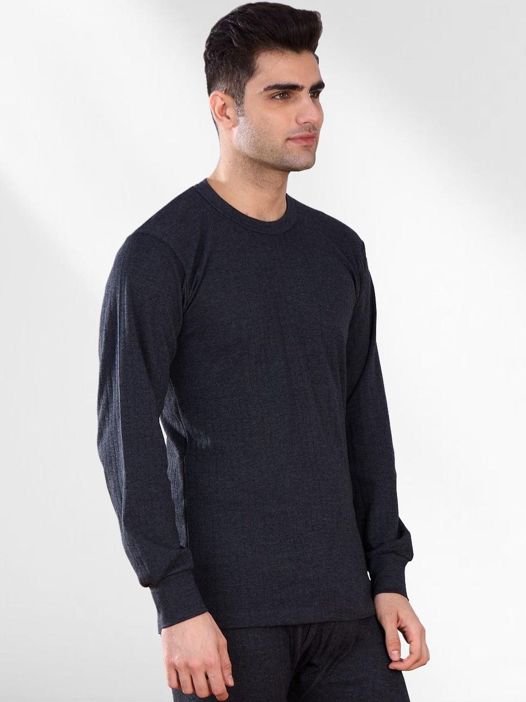 Buy LUX VENUS Ribbed Round Neck Thermal Top - Thermal Tops for Men ...