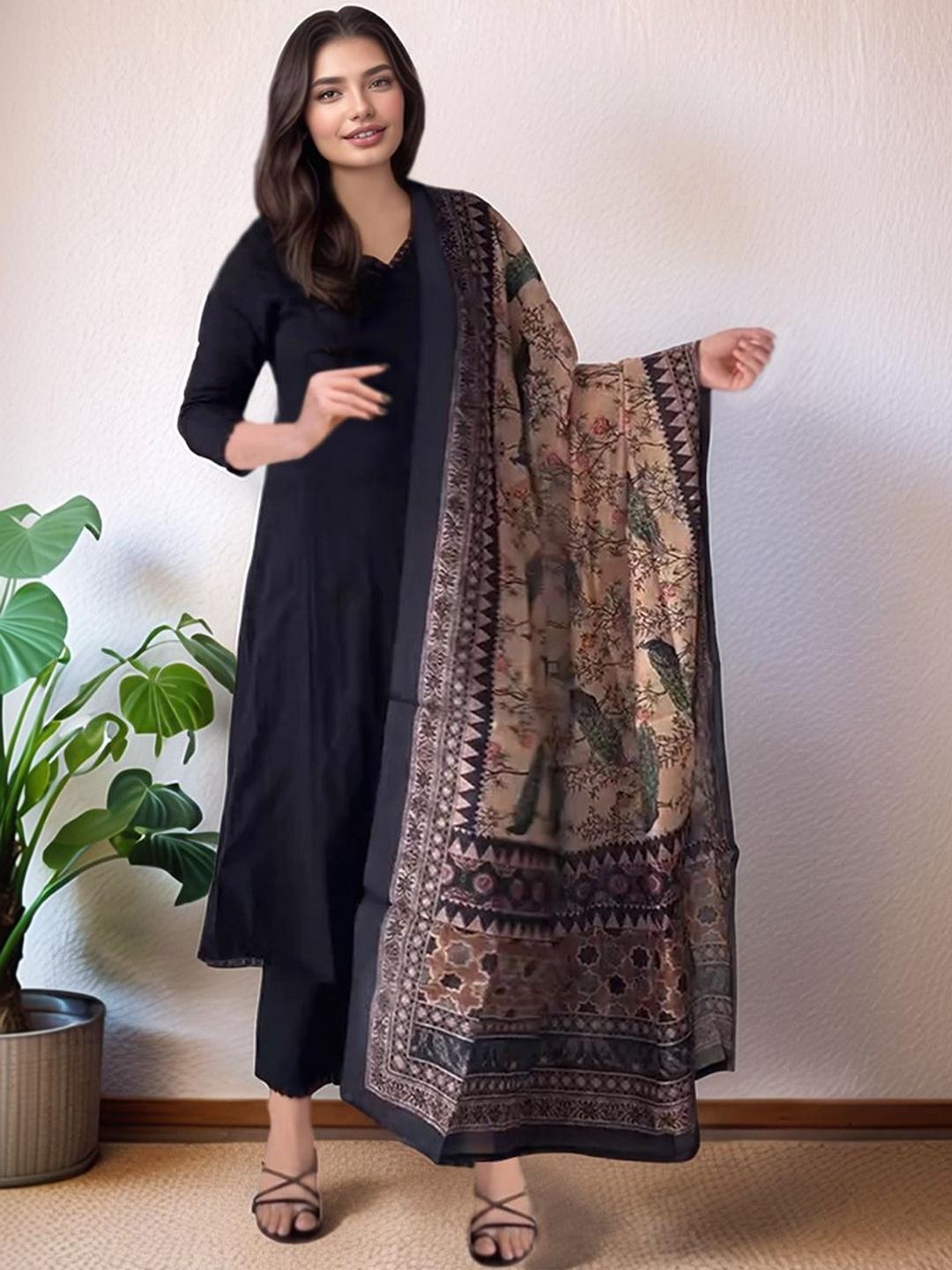 Buy Anouk Rustic Women Regular Kurta With Palazzos & With Dupatta ...