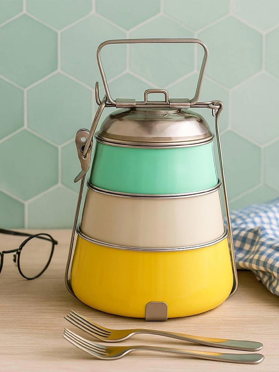 Buy Living With Elan AIY Stainless Steel Leak Resistant Lunch Box With ...