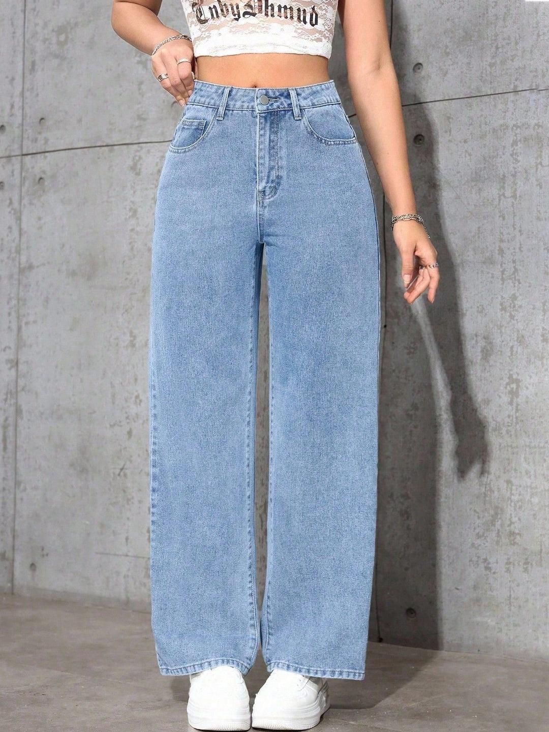 Buy MERCEL Women Jean Straight Fit High Rise Light Fade Stretchable ...