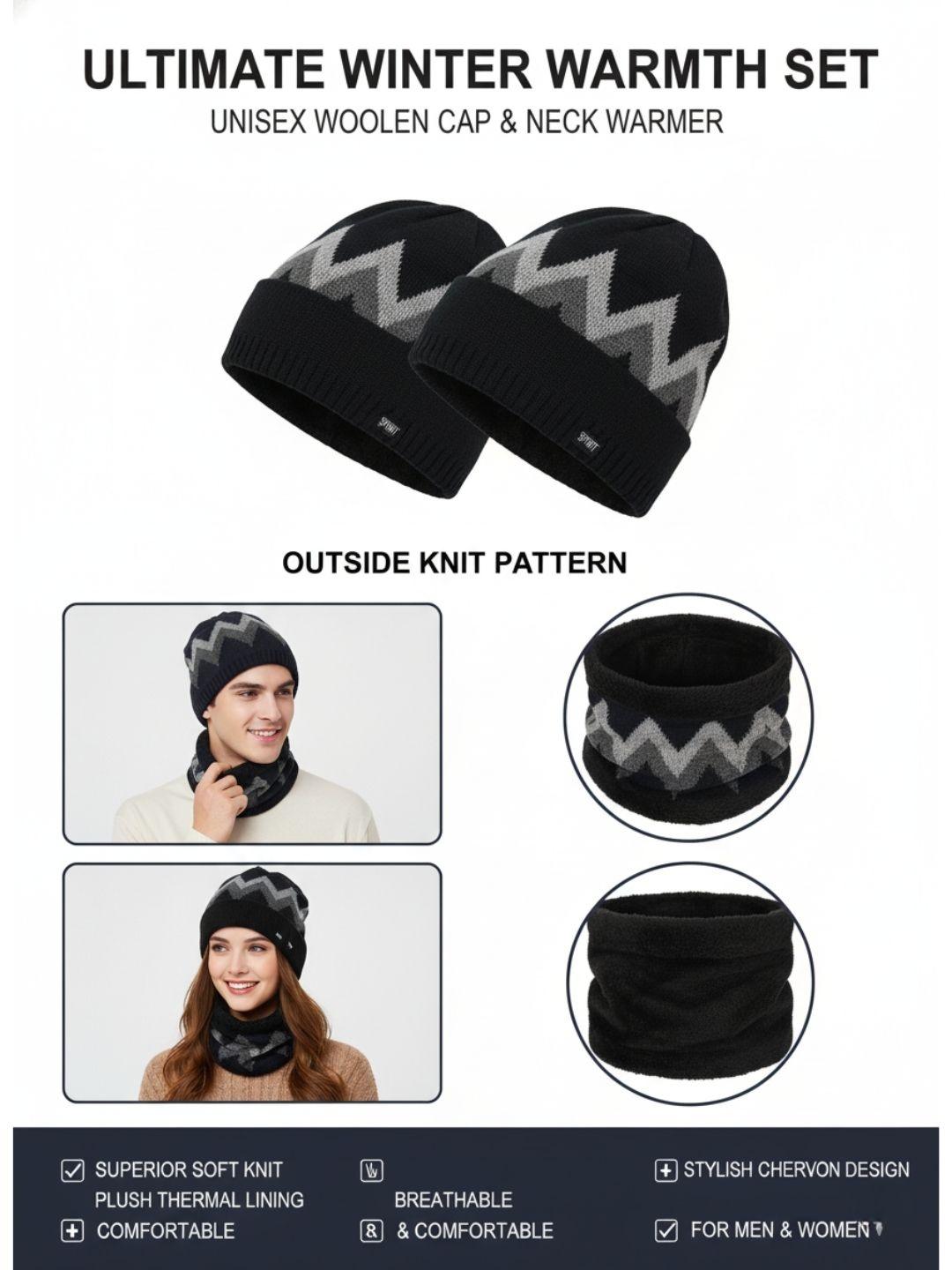 Buy ISWEVEN Unisex Printed Woollen Beanie - Caps for Unisex 37960839 ...