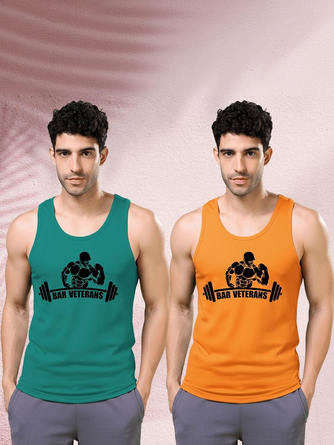 Buy KIK33 Pack Of 2 Printed Round Neck Gym Vest - Innerwear Vests for ...