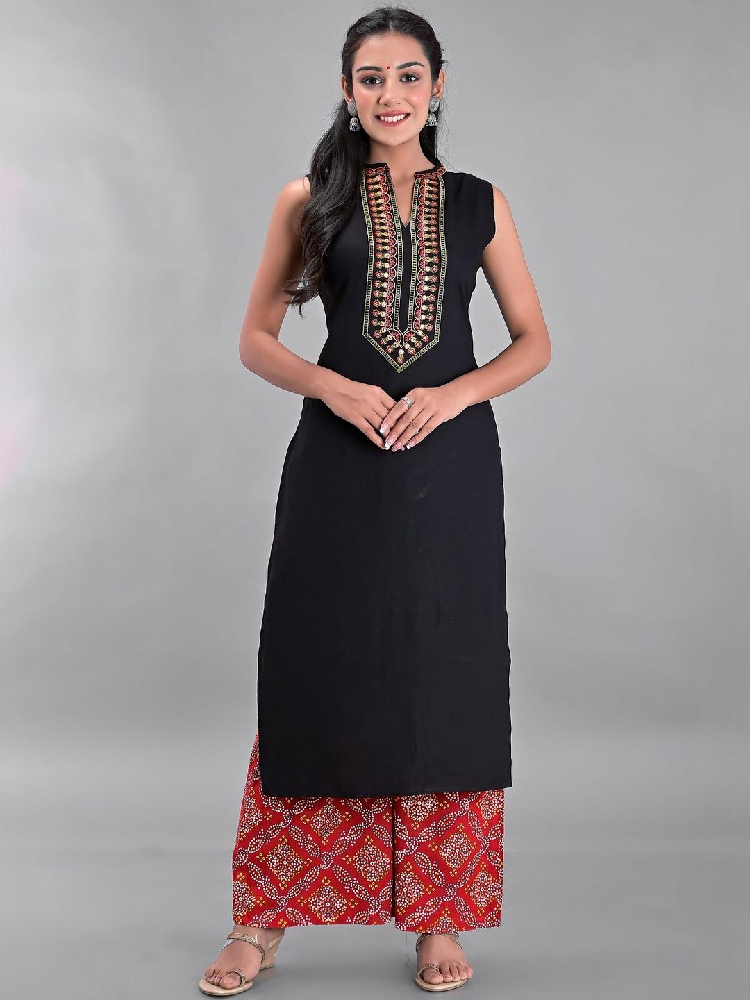 Buy Maquien Women Ethnic Motifs Embroidered Regular Thread Work Kurta ...