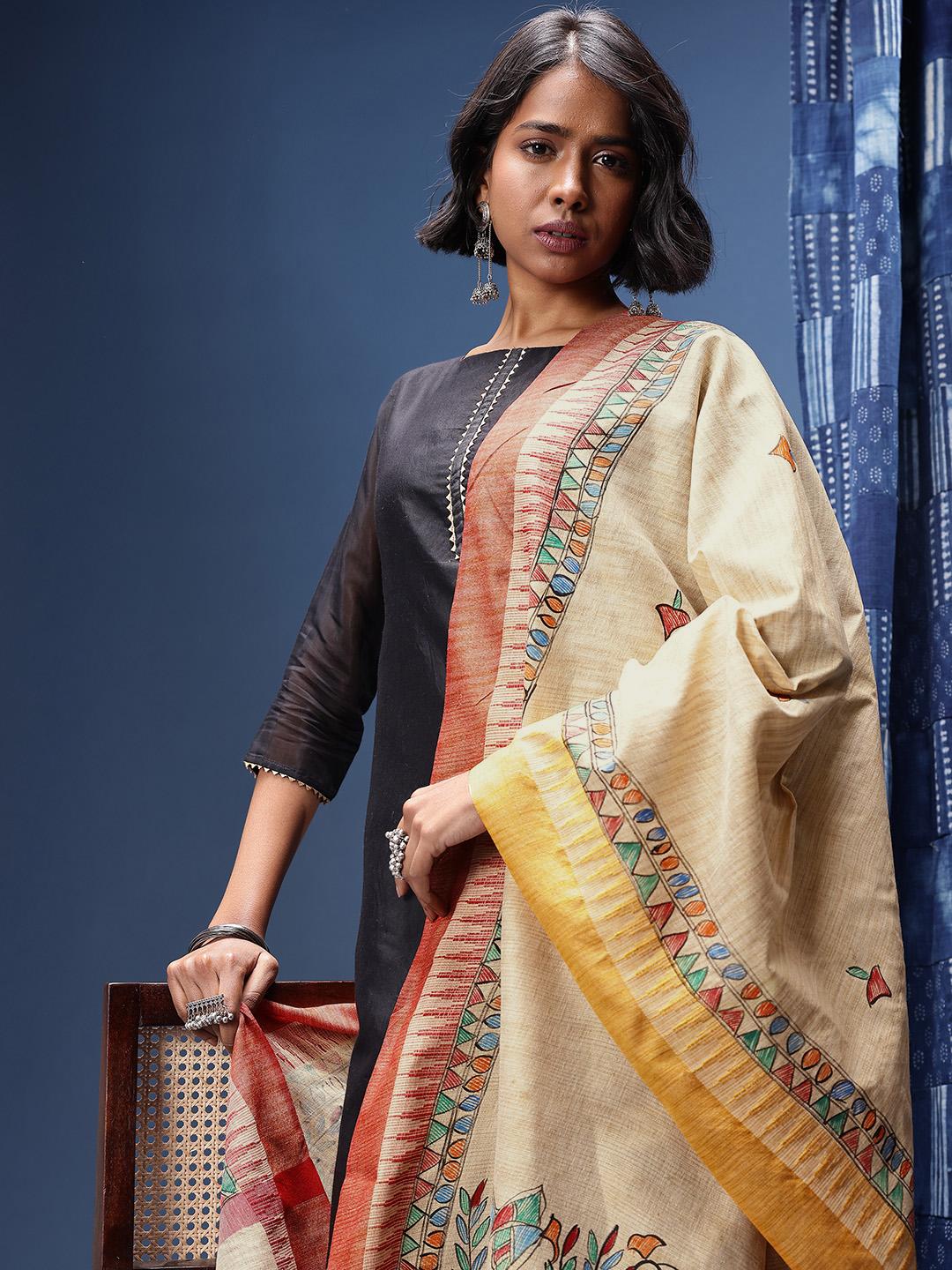 Buy Taavi Ethnic Motifs Kalamkari Dupatta - Dupatta for Women 35138714 ...