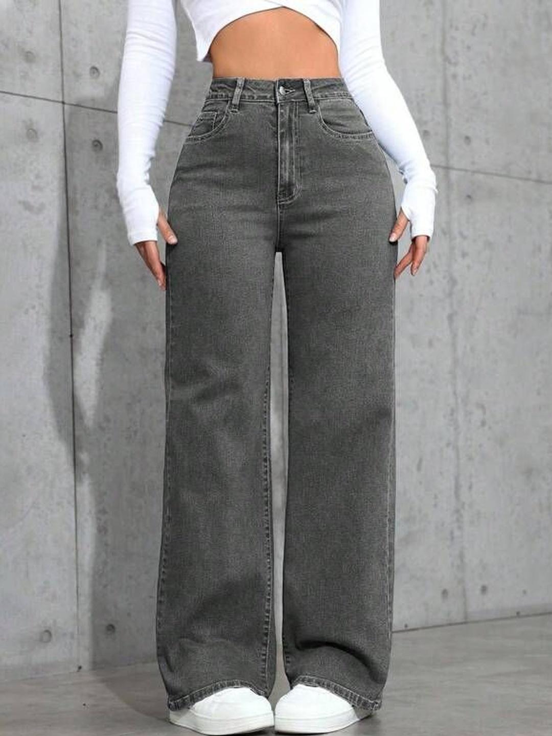 Buy Glossia Women Comfort Straight Fit High Rise Acid Wash Stretchable ...