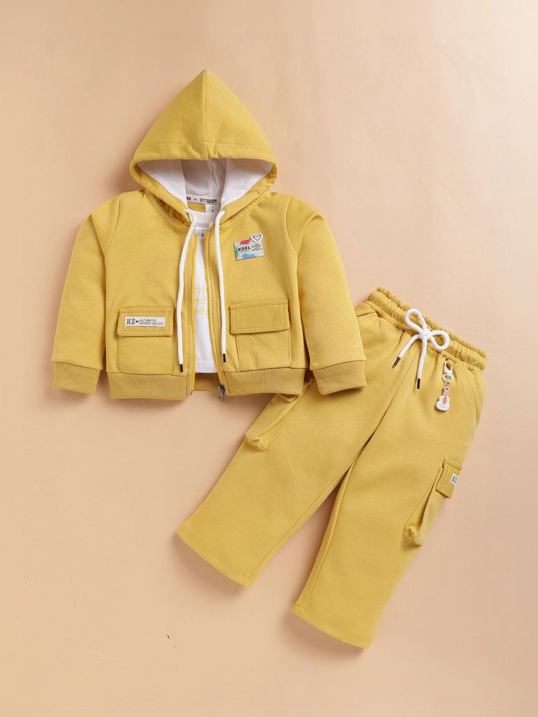 Buy KIDZELLO Girls Hooded Longsleeves Sweatshirt And Joggers - Clothing ...