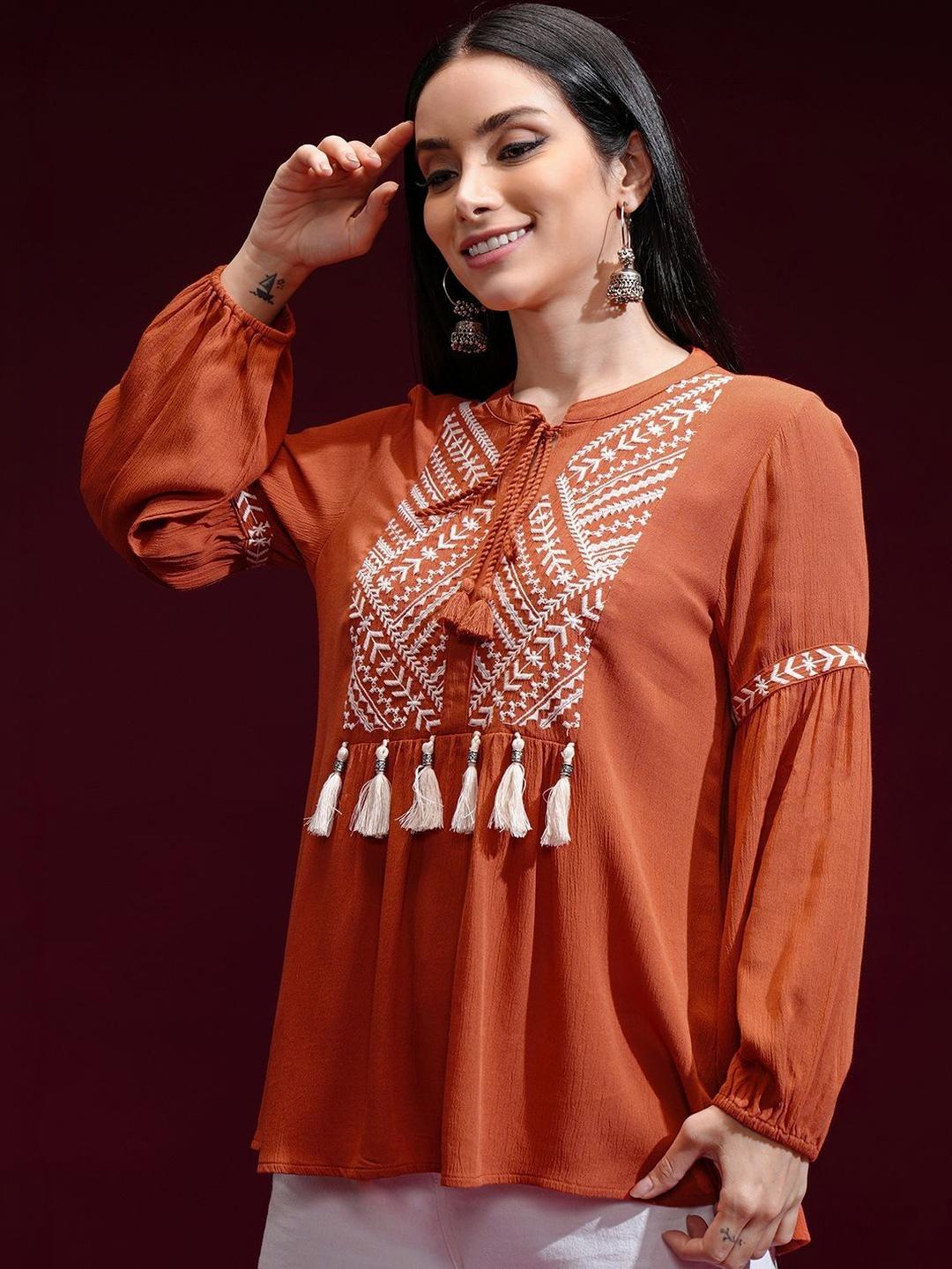 Buy Kethi Fashion Ethnic Motifs Embroidered Thread Work Thread Work ...