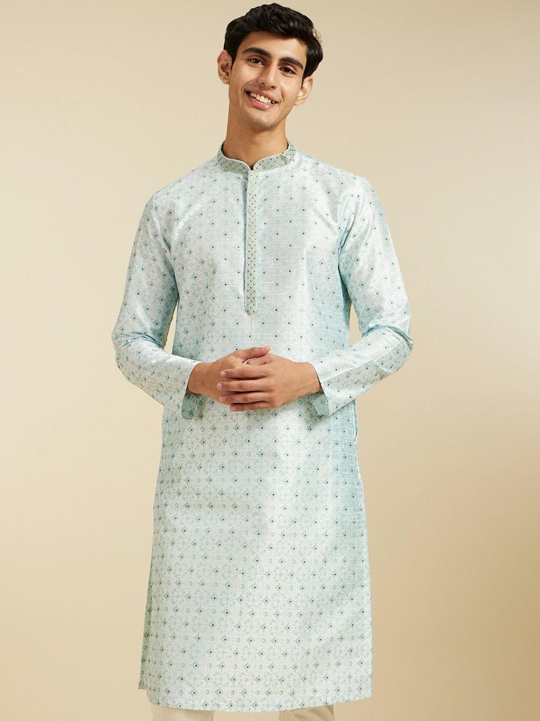 Buy Diwas By Manyavar Floral Printed Stones Work Art Silk Straight ...