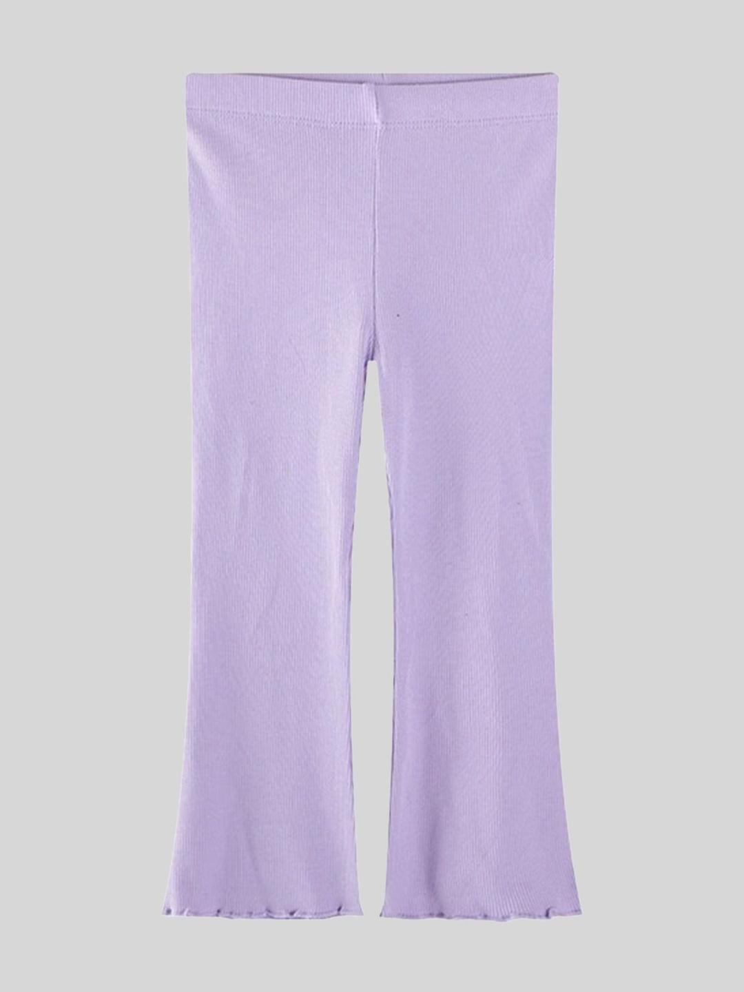 Buy LULU & SKY Girls Flared High Rise Easy Wash Zip Trousers - Trousers ...