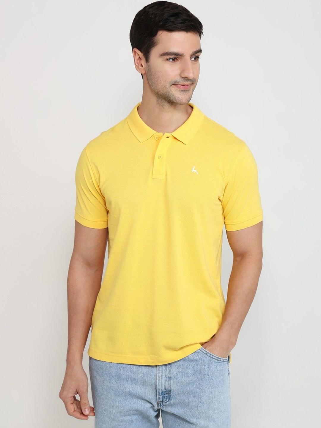 Buy ColorPlus Men Brand Logo Polo Collar Pure Cotton T Shirt - Tshirts ...