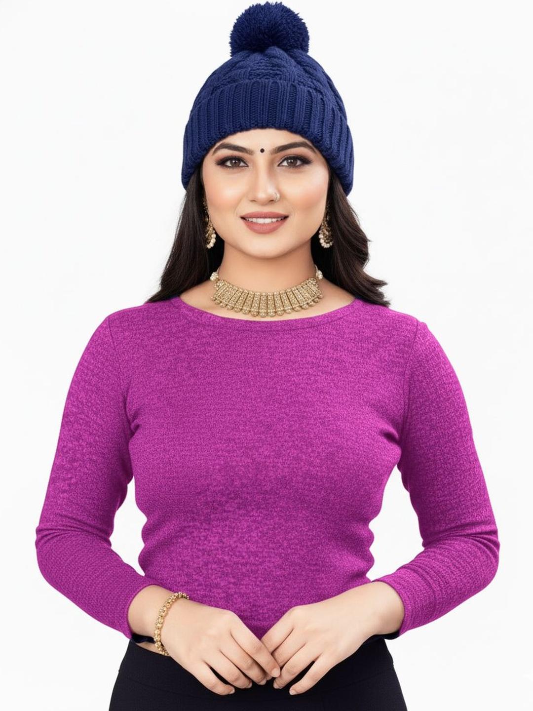 Buy PU FASHION Self Design Woolen Crop Top - Tops for Women 37999880 ...