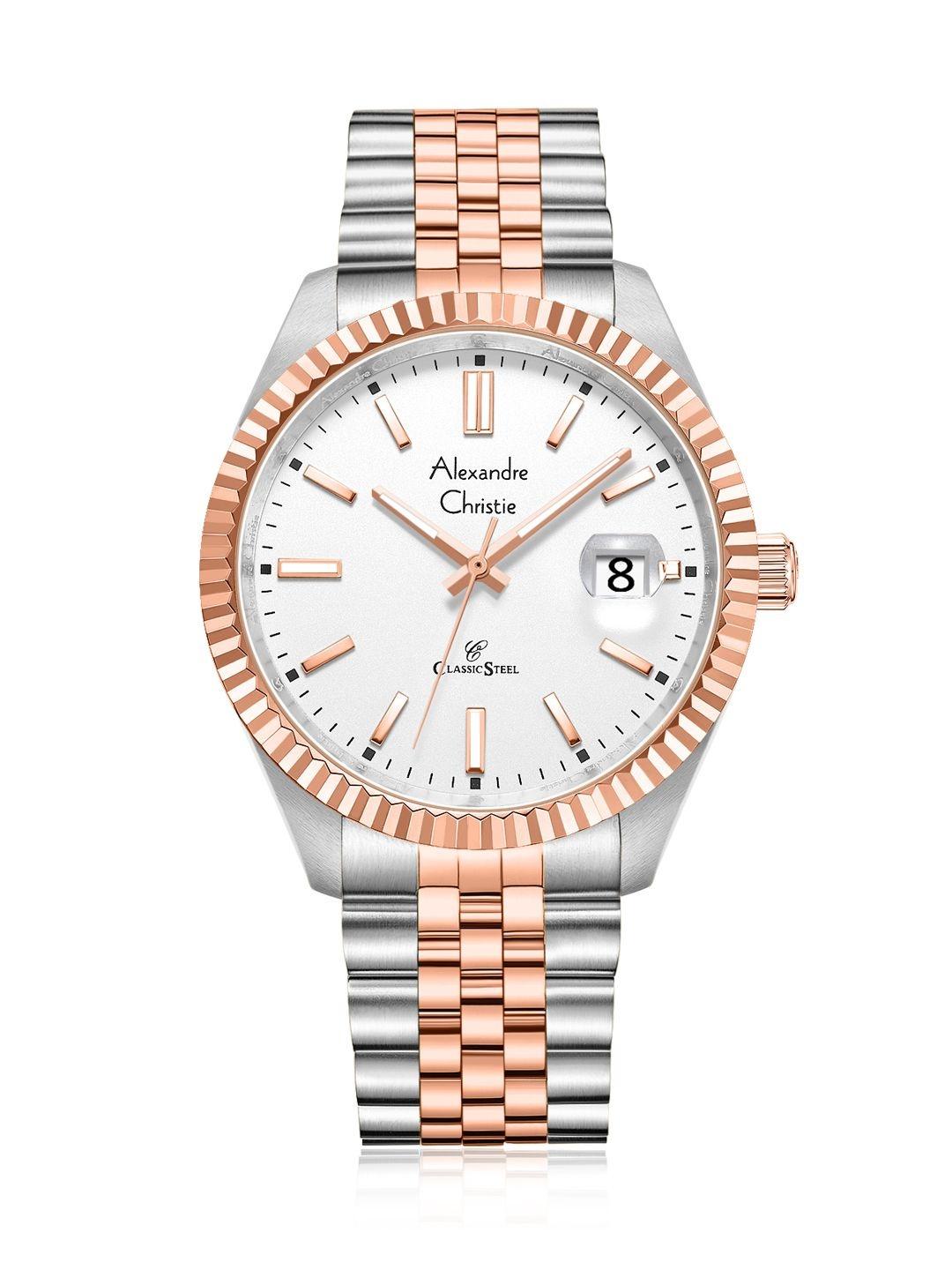 Buy Alexandre Christie Men Dial & Stainless Steel Bracelet Style Straps ...