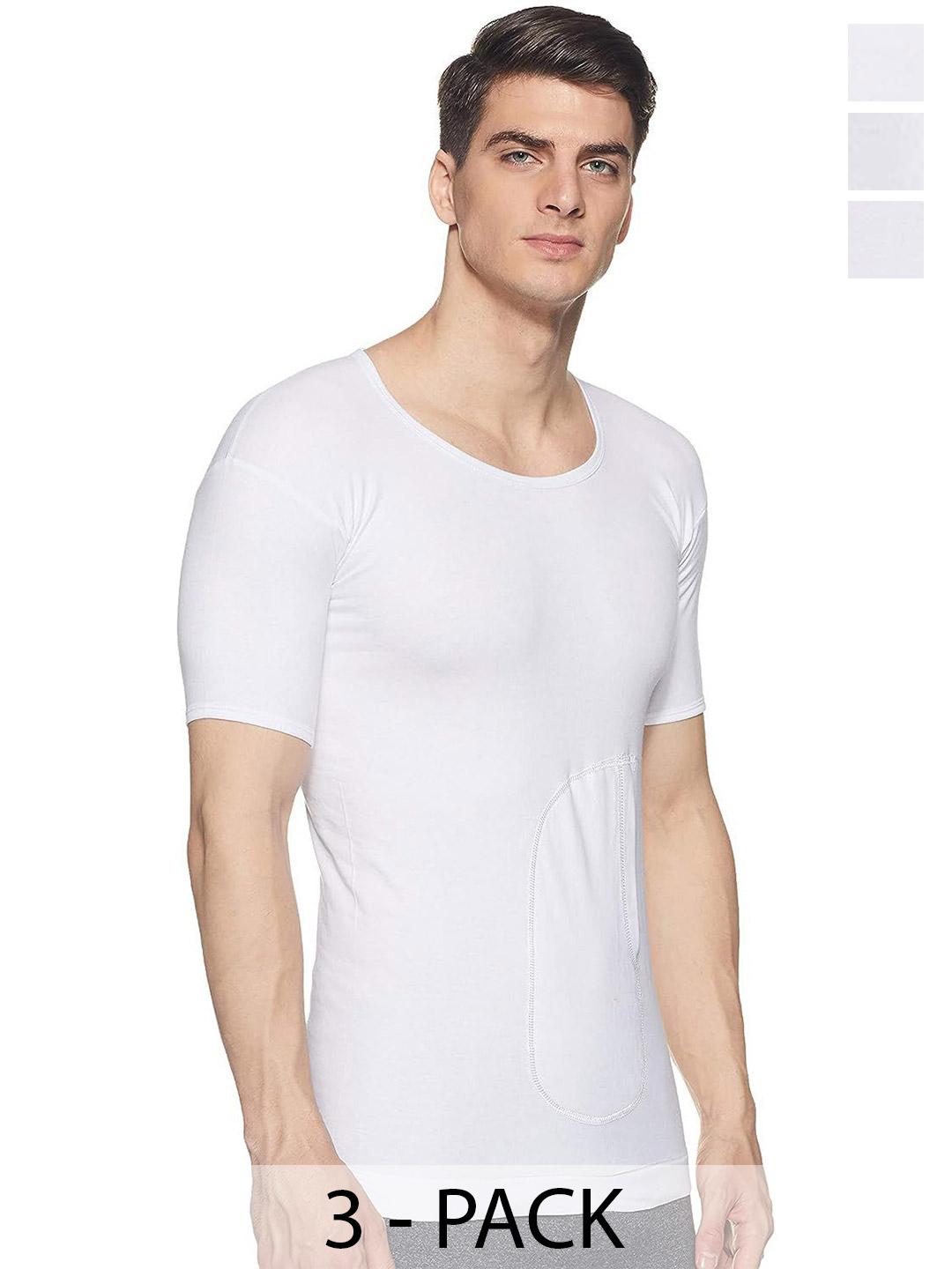 Buy AMUL COMFY Pack Of 3 Cotton Basic Innerwear Vests - Innerwear Vests ...