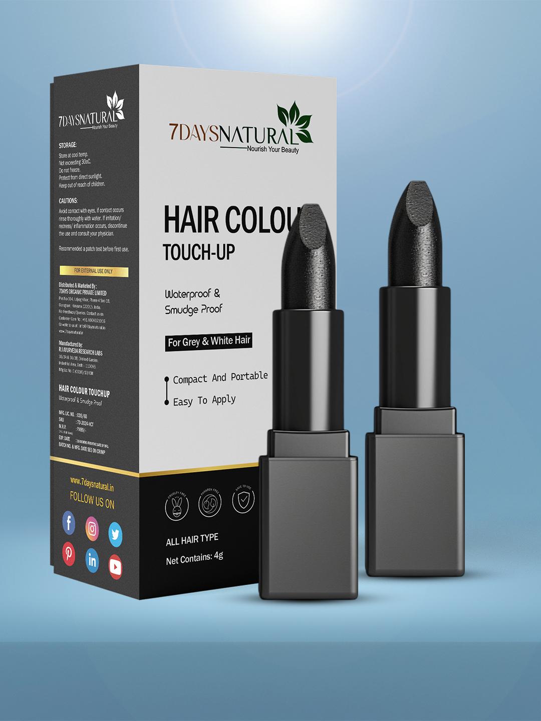 Buy 7DAYSNATURAL Set Of 2 Natural Water Proof Hair Colour Touch Up ...