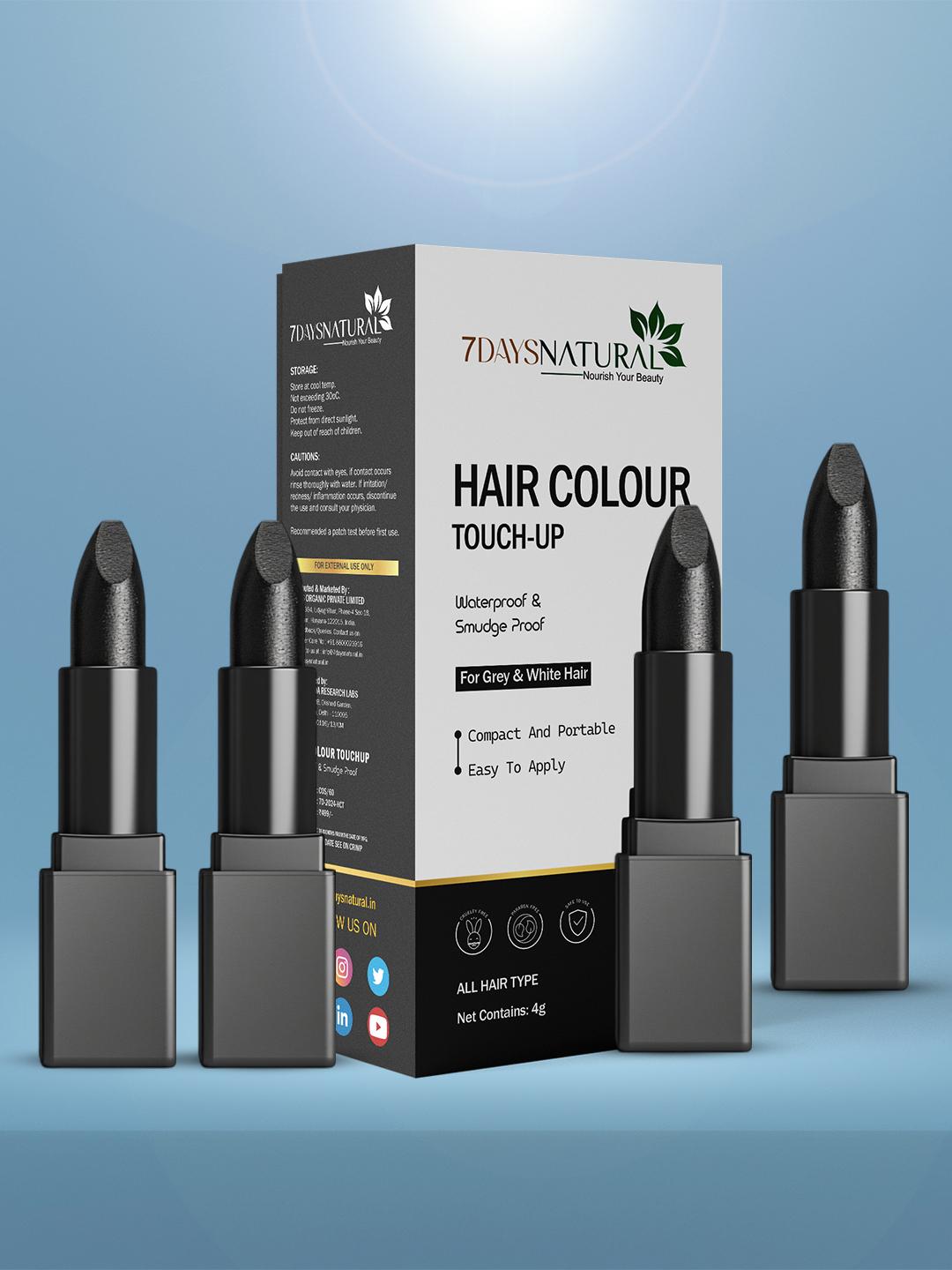 Buy 7DAYSNATURAL Set Of 4 Natural Hair Colour Touch Up Stick For Grey ...