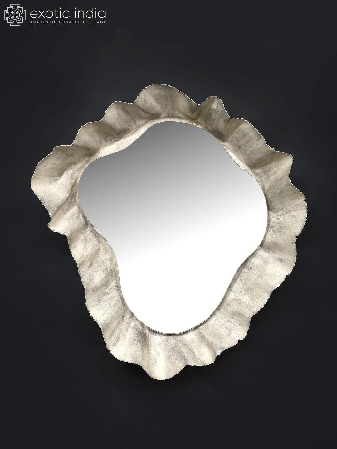 Buy Exotic India Textured Abstract Glass Wall Mirror - Mirrors for ...