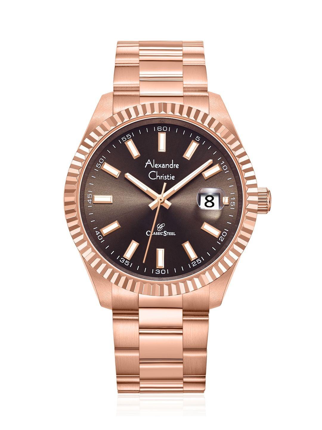 Buy Alexandre Christie Men Mother Of Pearl Dial & Stainless Steel ...