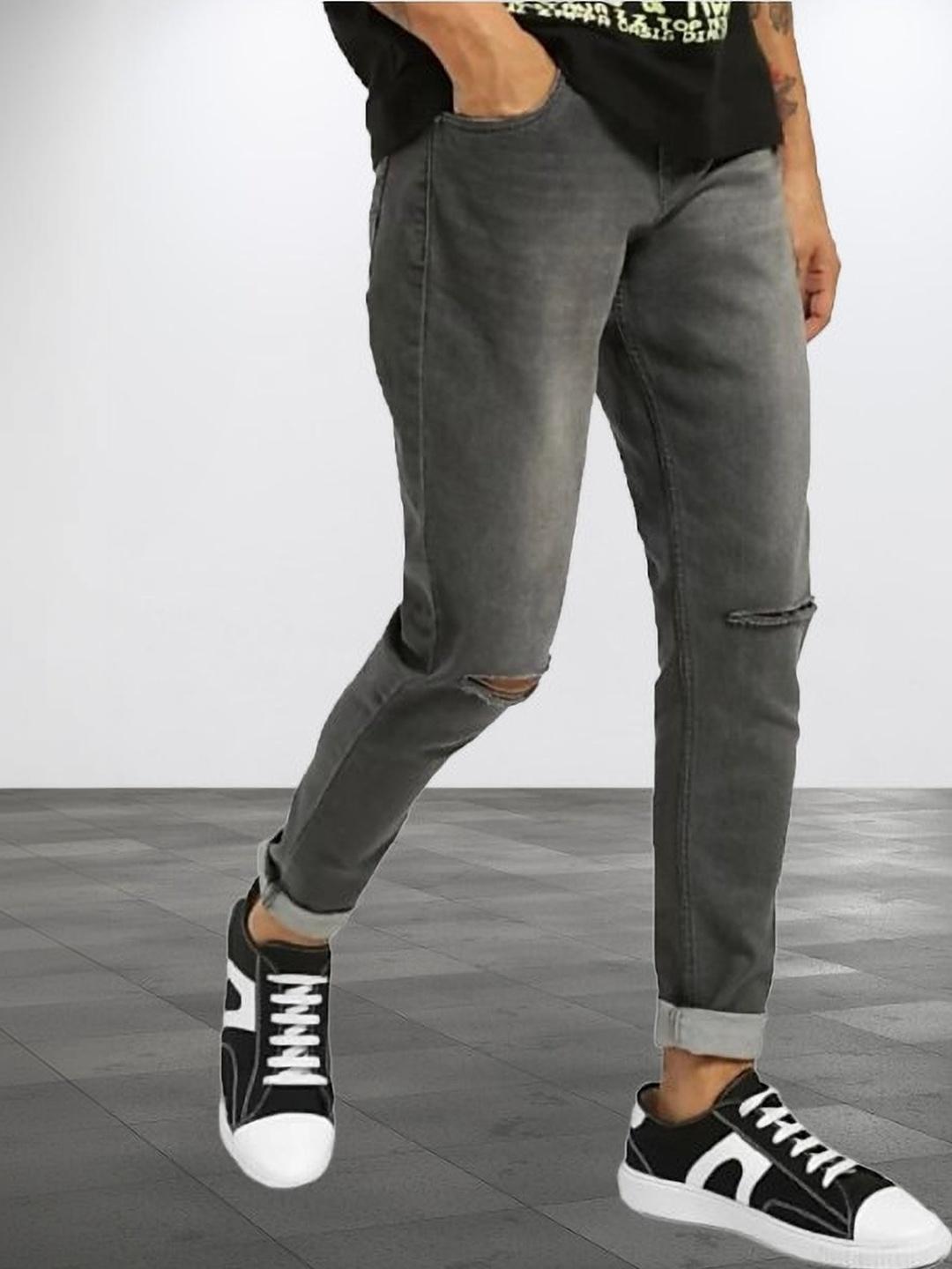 Buy BuaGi Collection Men Regular Fit Mid Rise Mildly Distressed Light ...