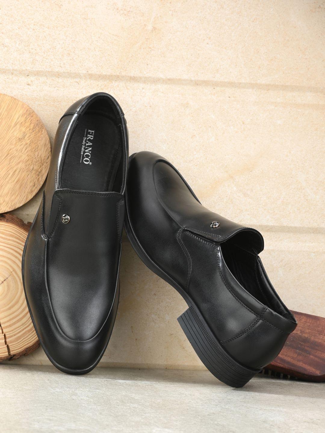 Buy Franco Leone Men Leather Comfort Fit Round Toe Formal Slip Ons ...