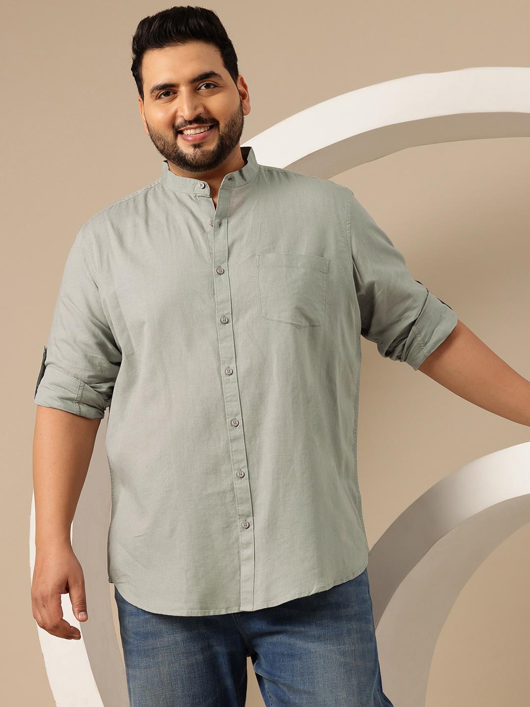 Buy Sztori Plus Size Band Collar Casual Shirt - Shirts for Men 37085345 ...