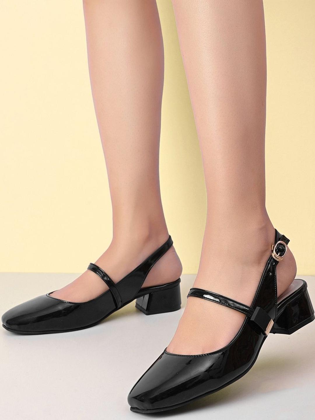 Buy XE Looks Elegant Slingback Bow Detail Block Heels - Sandals for ...