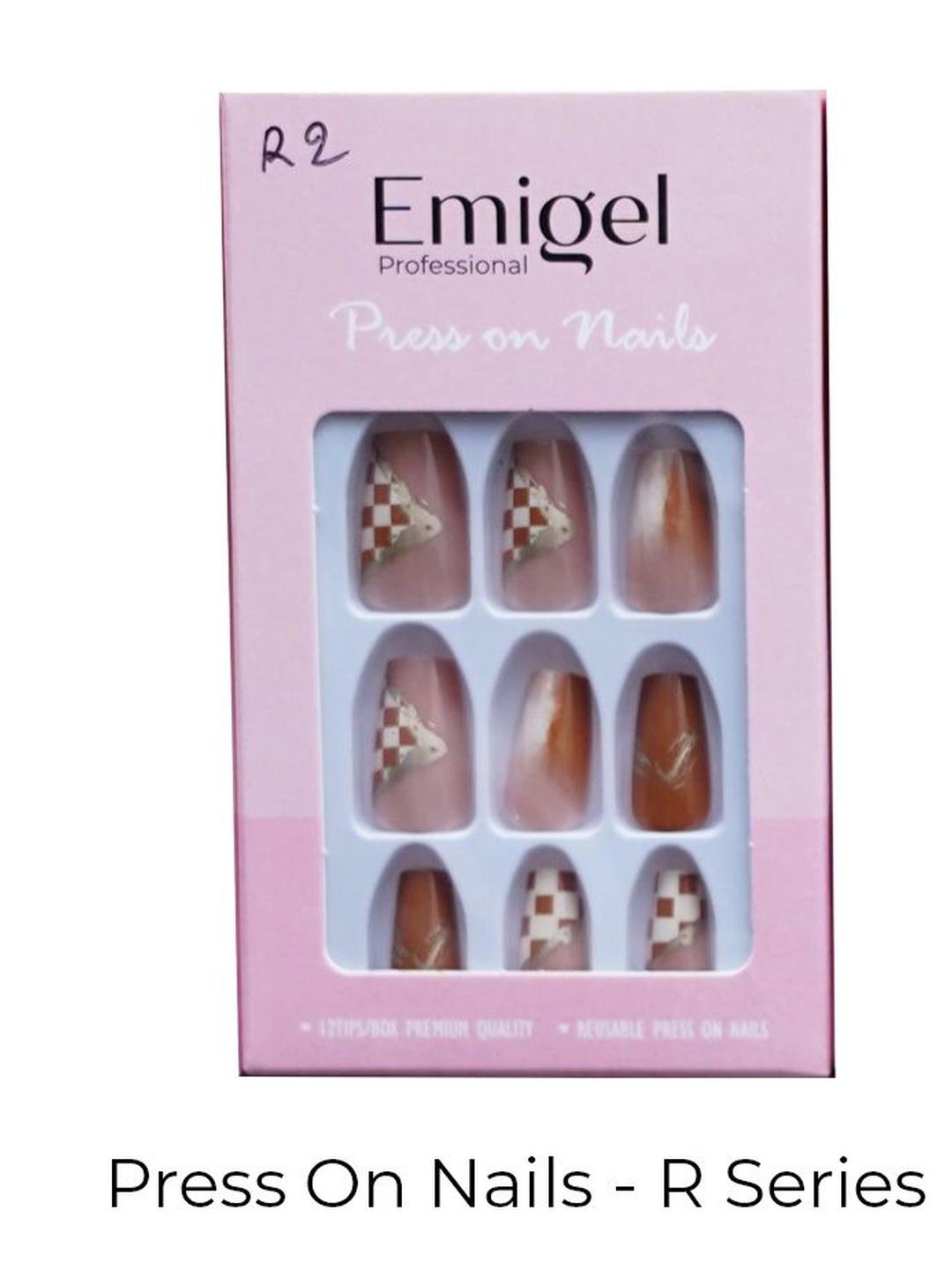 Buy Emigel PROFESSIONAL Set Of 12 Reusable Press On Nails R2 - Nail Art ...