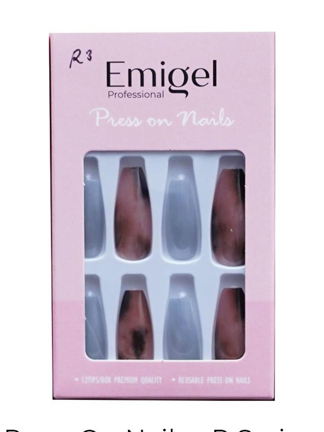 Buy Emigel PROFESSIONAL Set Of 12 Reusable Press On Nails R3 - Nail Art ...