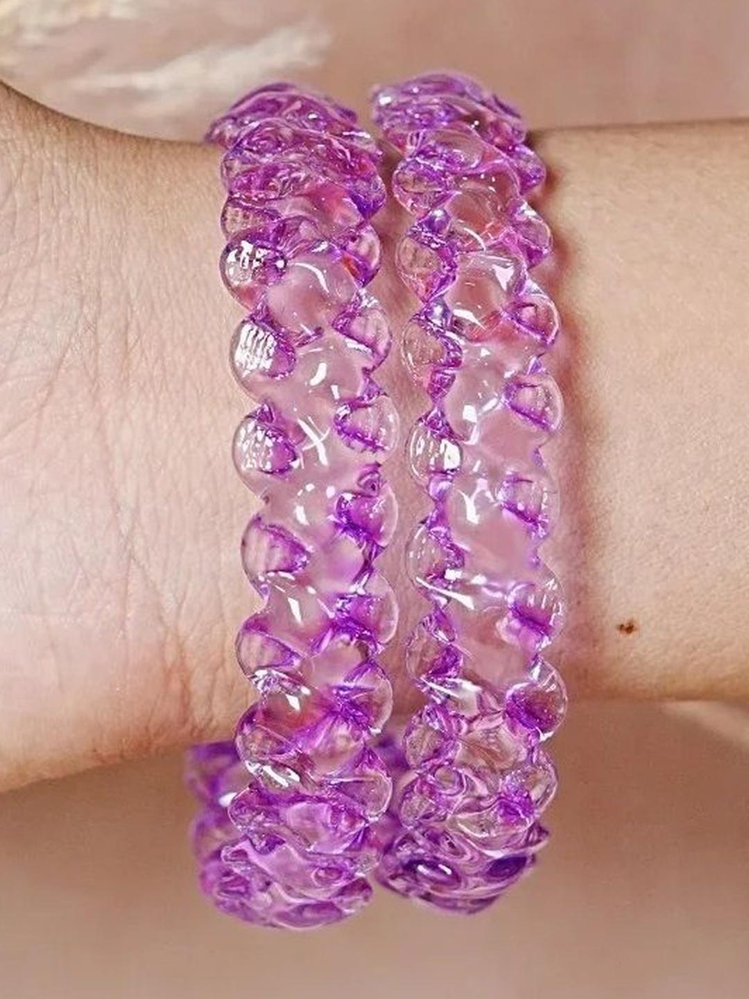 Buy THE GOLDEN CASCADE Set Of 2 Glass Kada Bangles - Bangle for Women ...