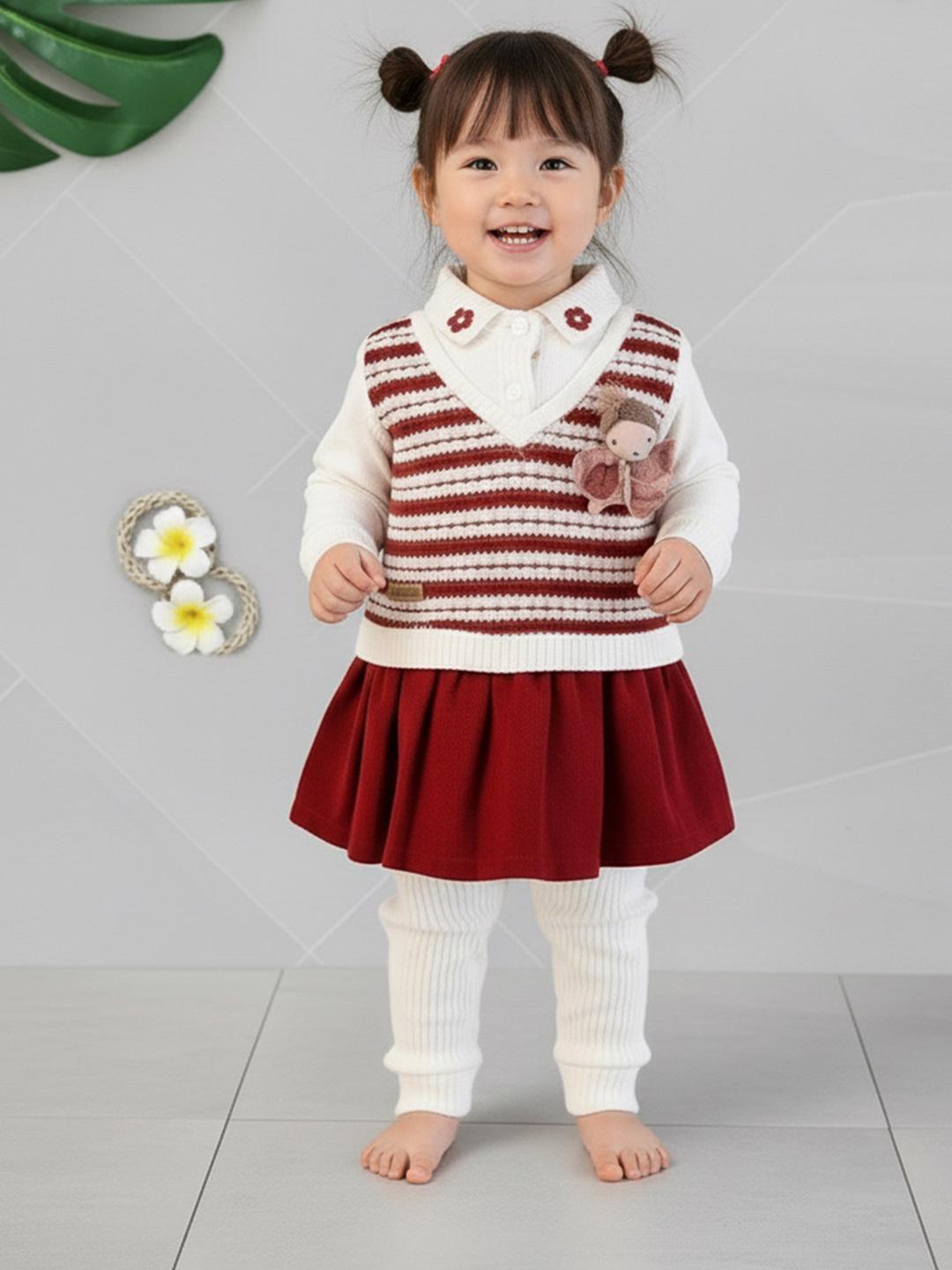 Buy KIKO Girls Striped Pure Cotton Top With Trouser - Clothing Set for ...