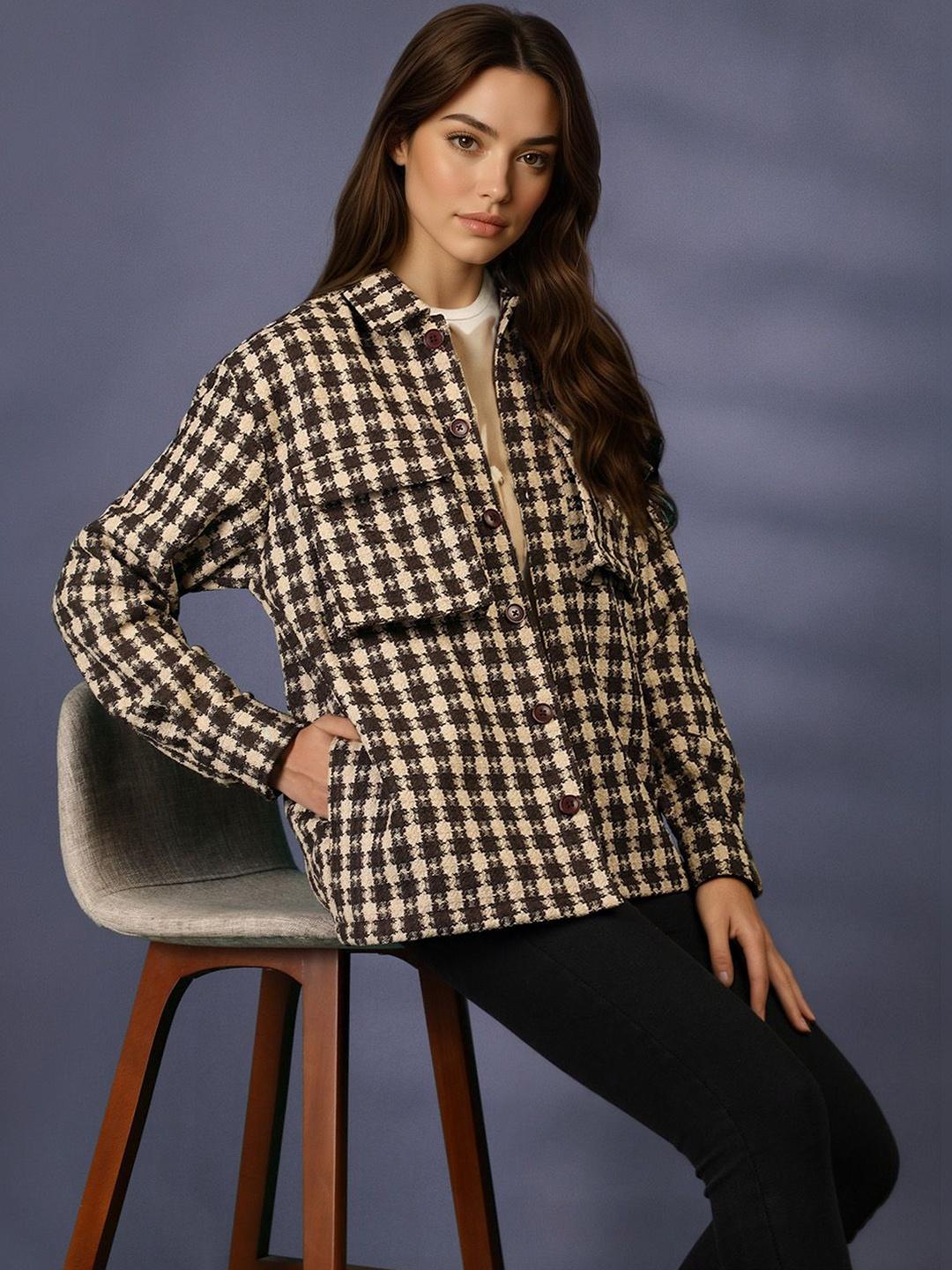 Buy Mast & Harbour Women Checked Lightweight Fashion Jacket - Jackets ...