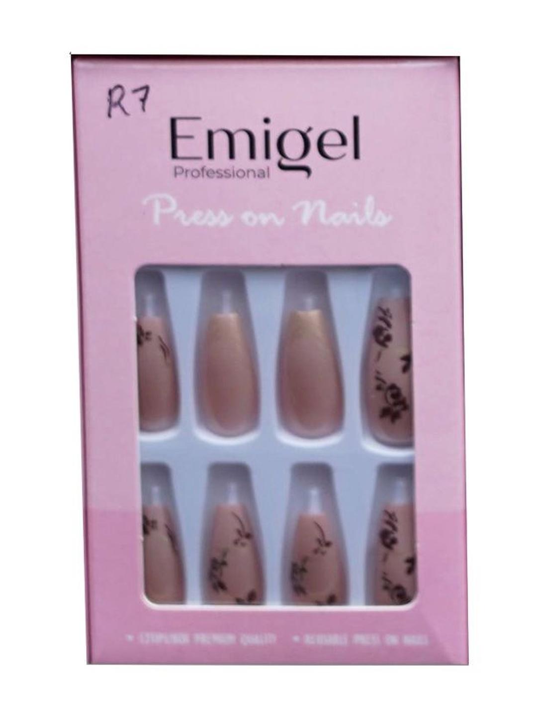 Buy Emigel PROFESSIONAL Set Of 12 Reusable Press On Nails R7 - Nail Art ...