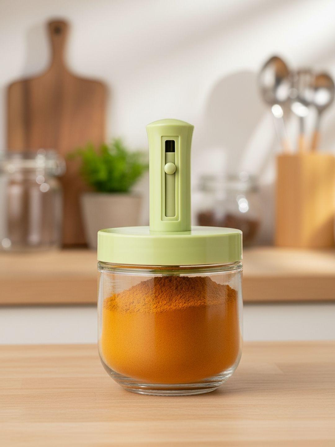 Buy TASKHOUSE Green 2026 Glass Easy To Clean Spice Box - Spice Box for ...
