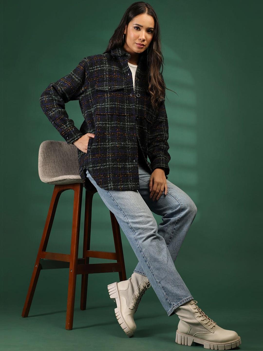 Buy The Roadster Lifestyle Co. WomenChecked Oversized Shackets ...