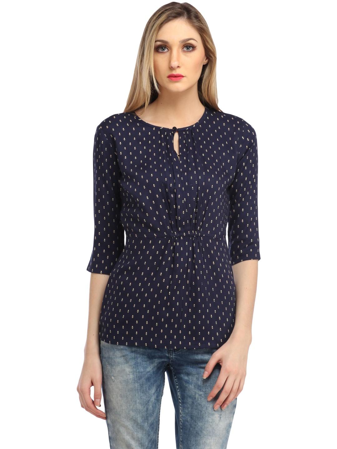 Buy BAESD Print Keyhole Neck Top - Tops for Women 37731421 | Myntra