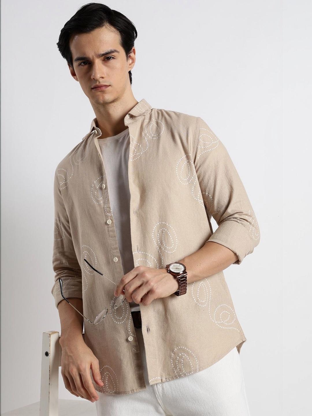 Buy Blu MNKY Men Classic Slim Fit Printed Casual Shirt - Shirts for Men ...
