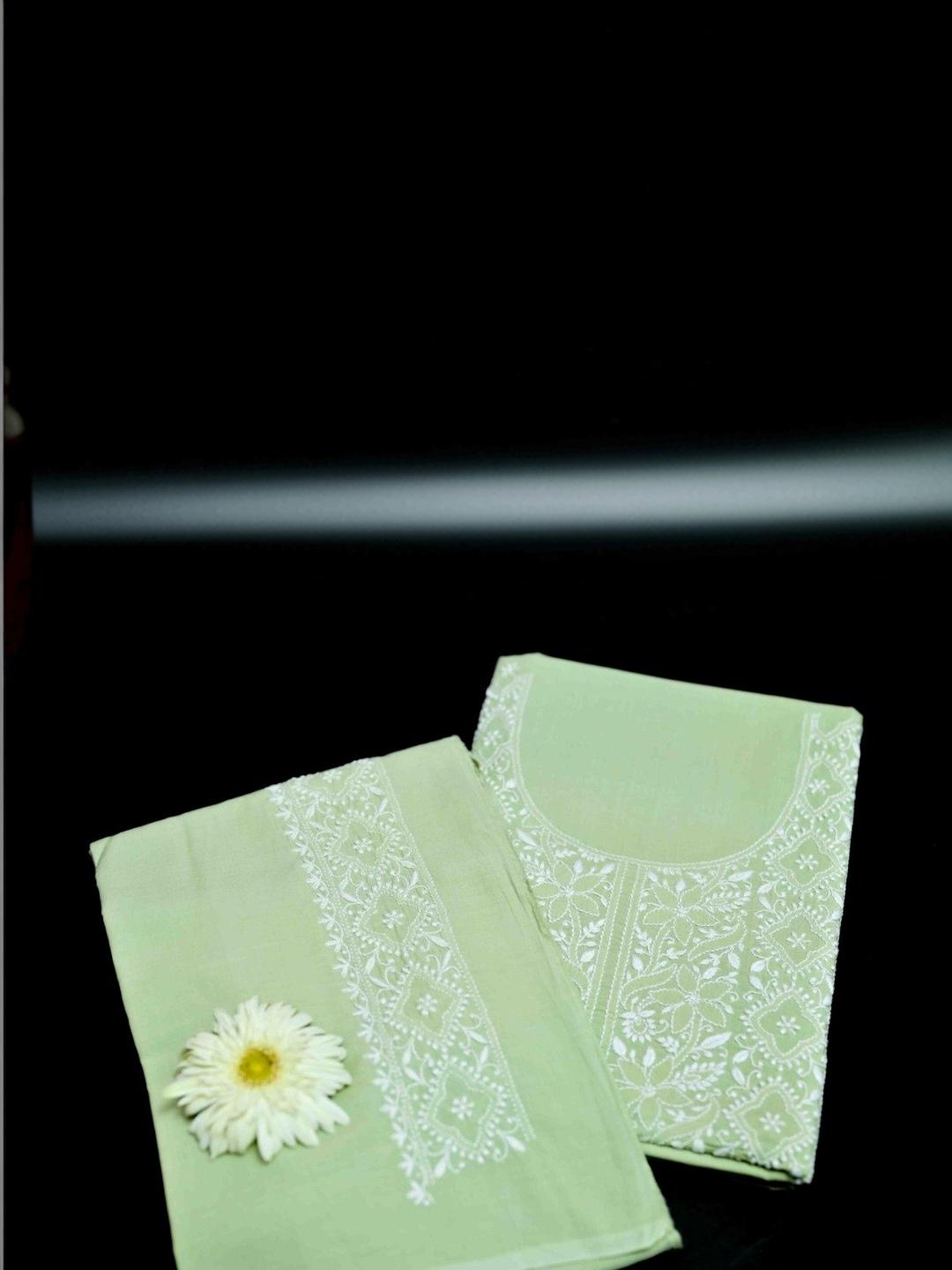 Buy WINK&WISH Embroidered Pure Cotton Unstitched Dress Material - Dress ...
