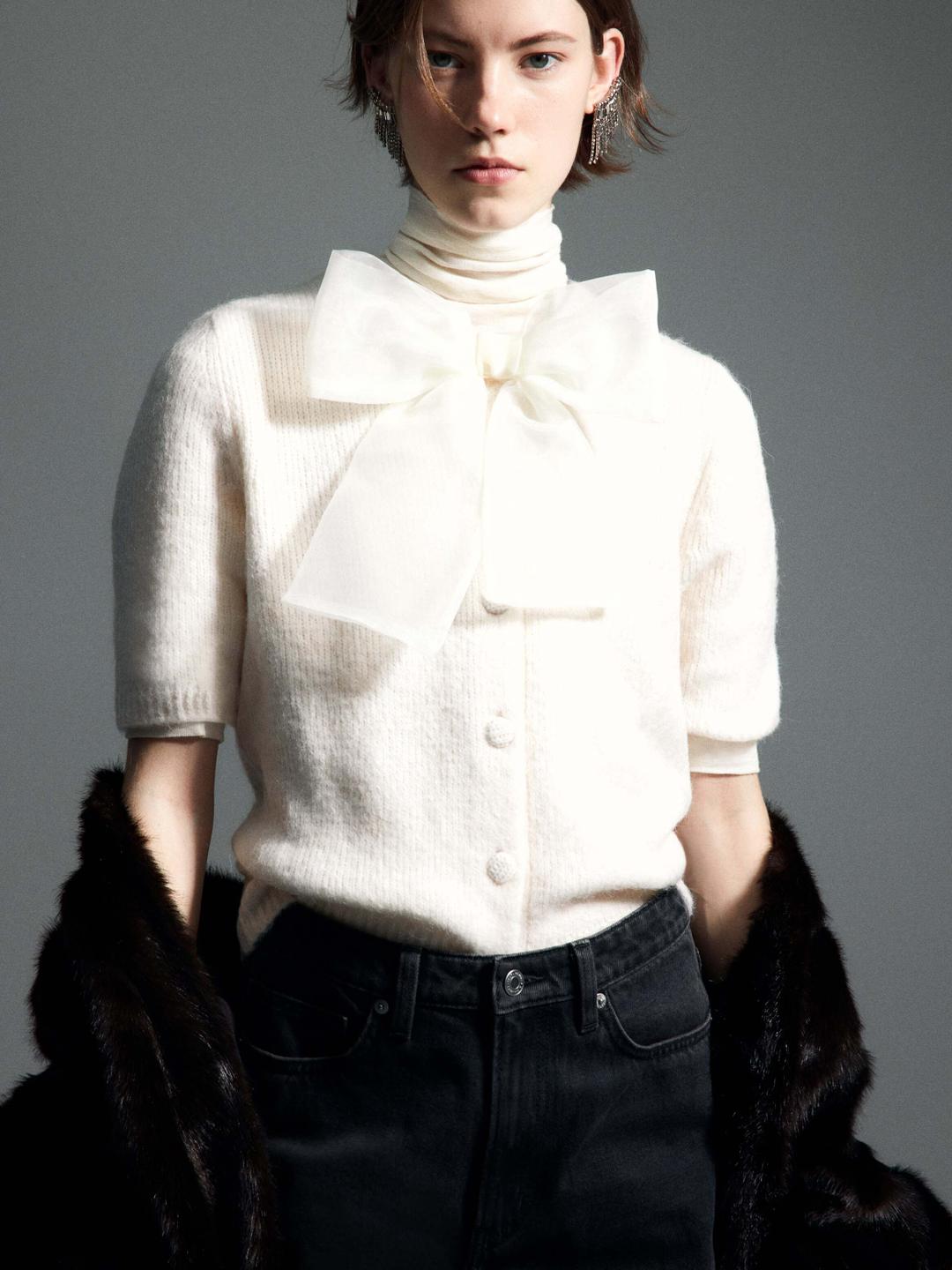 Buy H&M Bow Detail Knitted Cardigan - Sweaters for Women 37755715 | Myntra