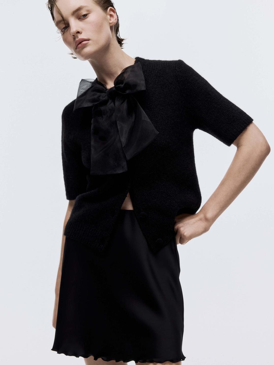 Buy H&M Bow Detail Knitted Cardigan - Sweaters for Women 37755724 | Myntra