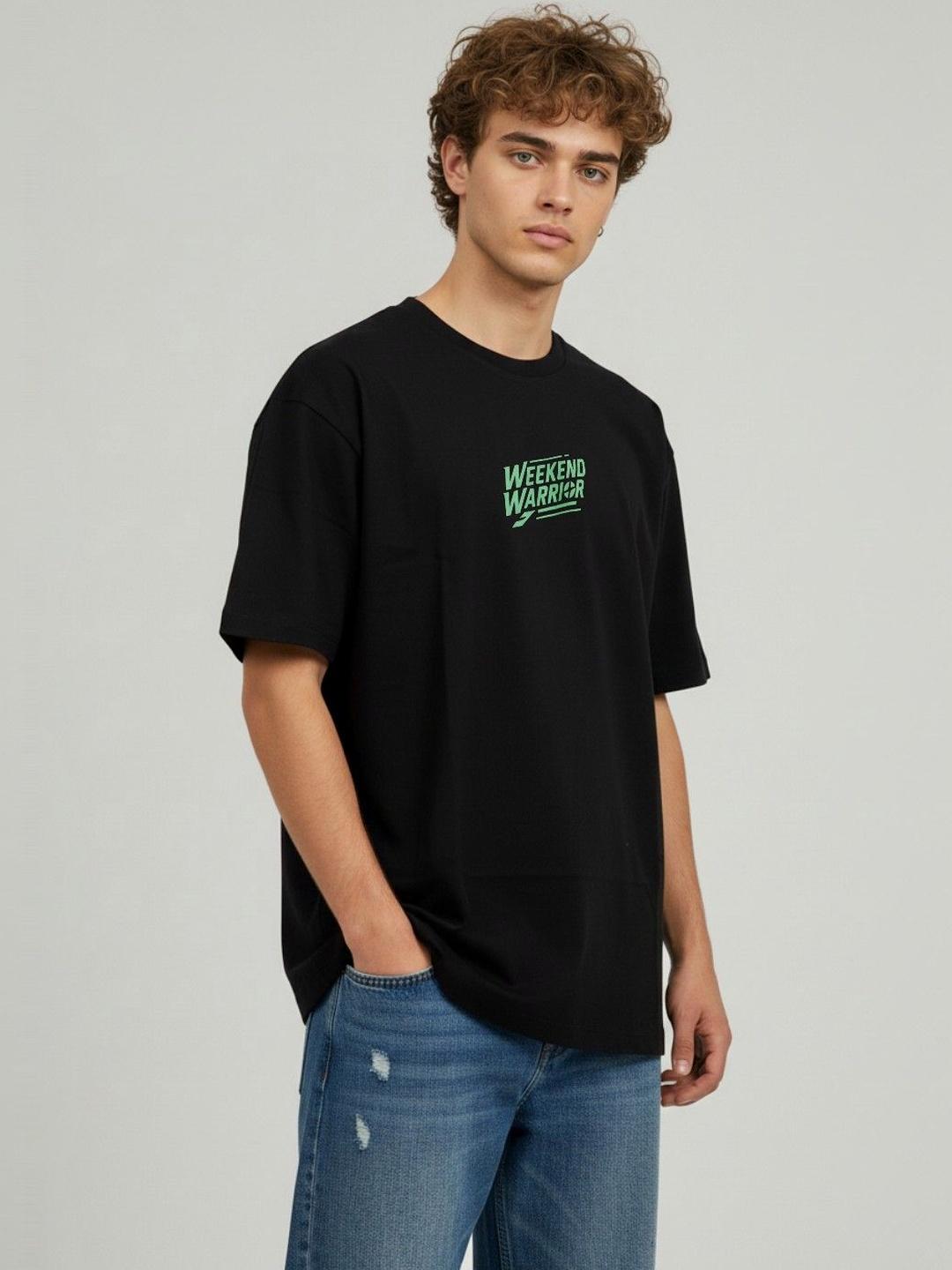Buy Glitchez Men Black Relaxed Fit Typography Printed T Shirt - Tshirts ...