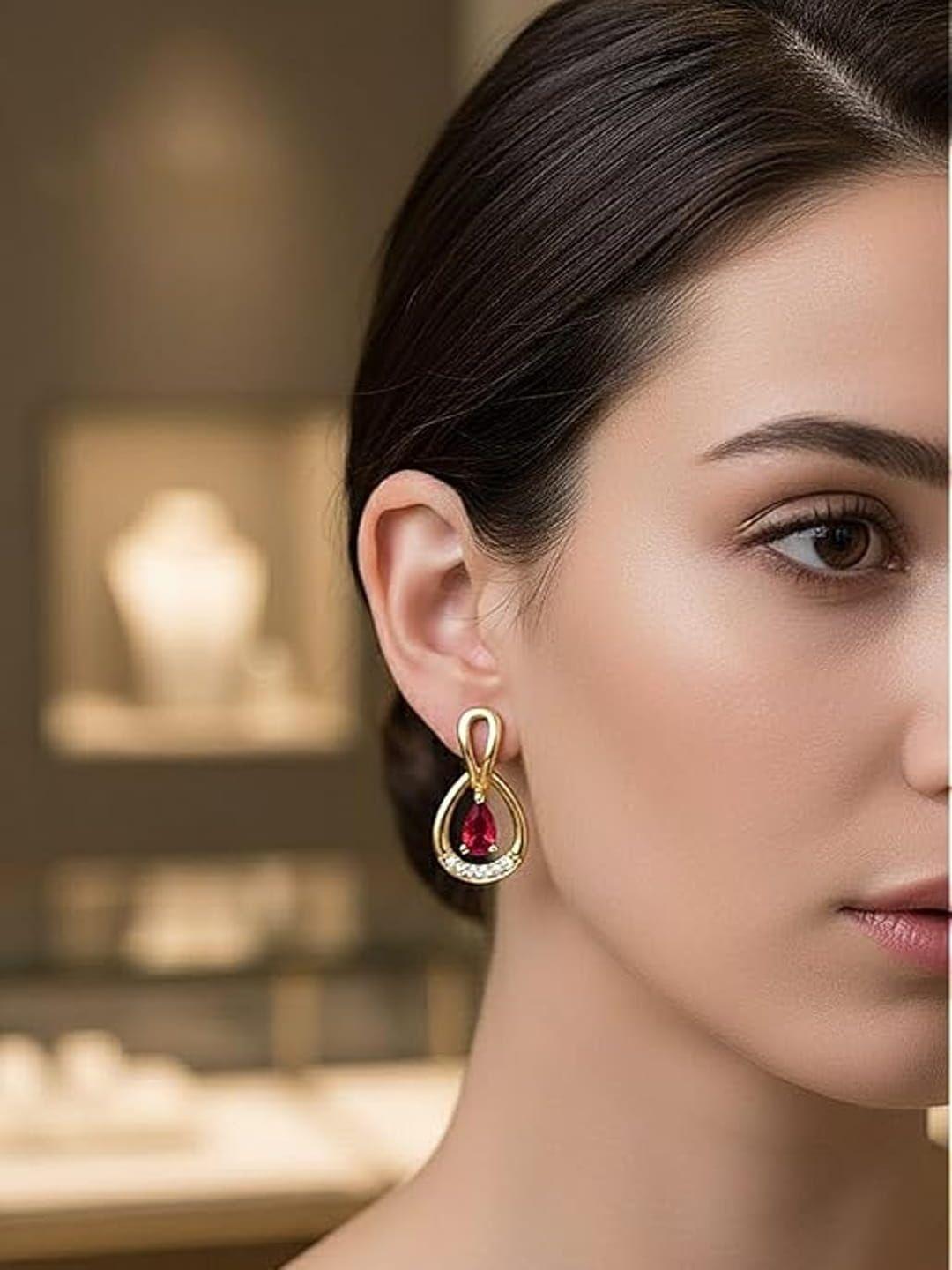 Buy THE SHOP BOX ELECTRIFYING JEWELLERY Teardrop Shaped Drop Earrings ...