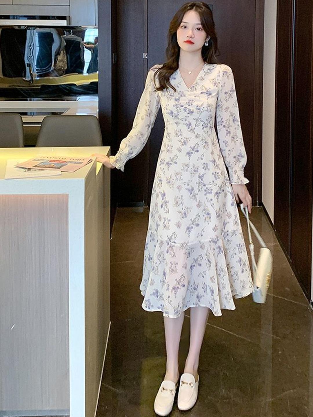 Buy JC Mode Floral Print Fit & Flare Midi Dress - Dresses for Women ...