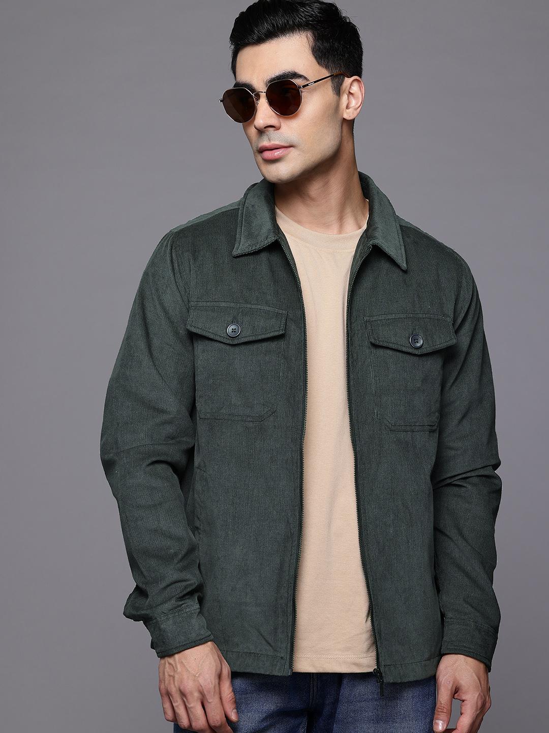 Buy Allen Solly Pure Cotton Corduroy Finish Tailored Jacket - Jackets ...