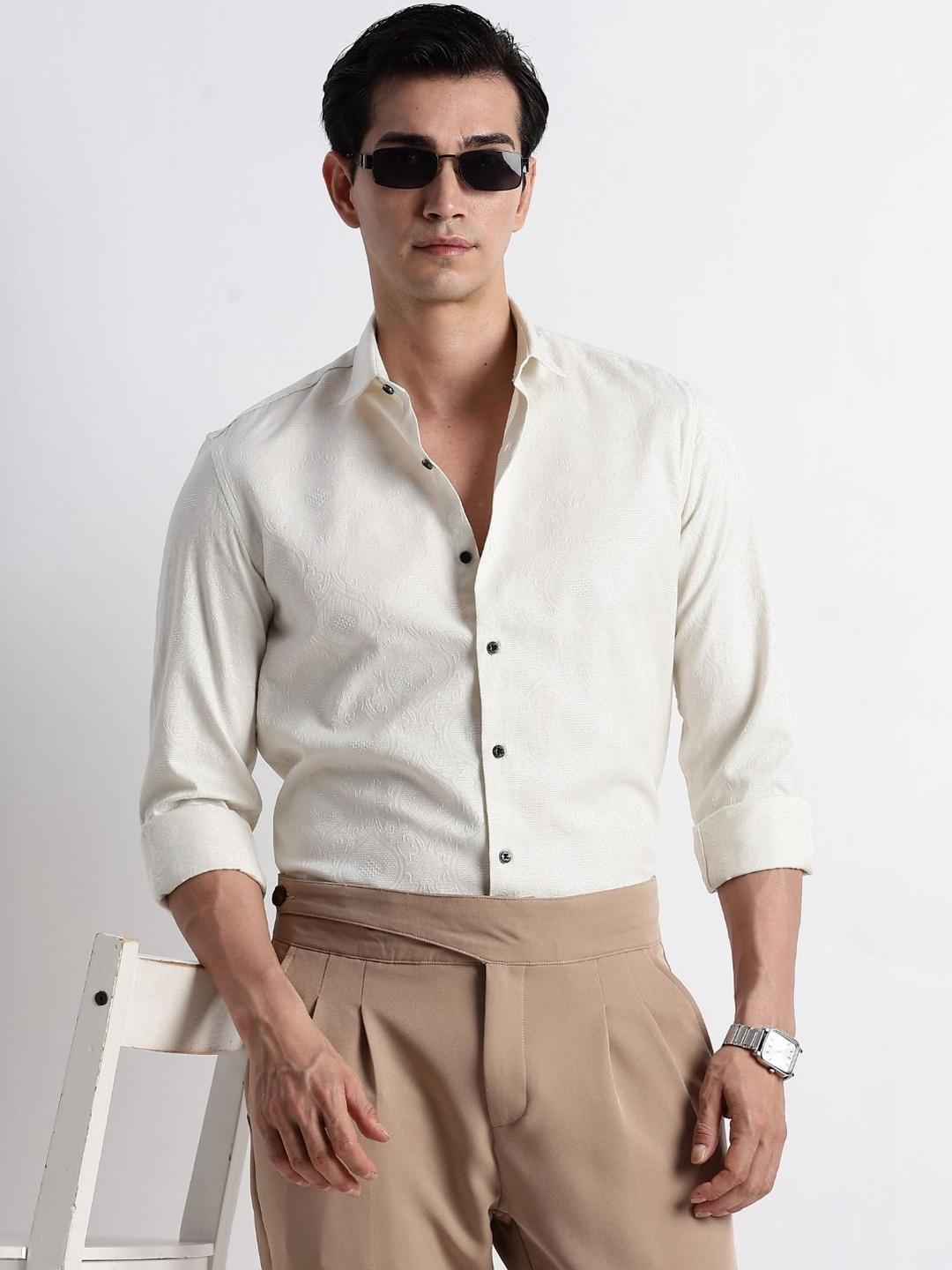Buy Blu MNKY Men Classic Slim Fit Casual Shirt - Shirts for Men ...
