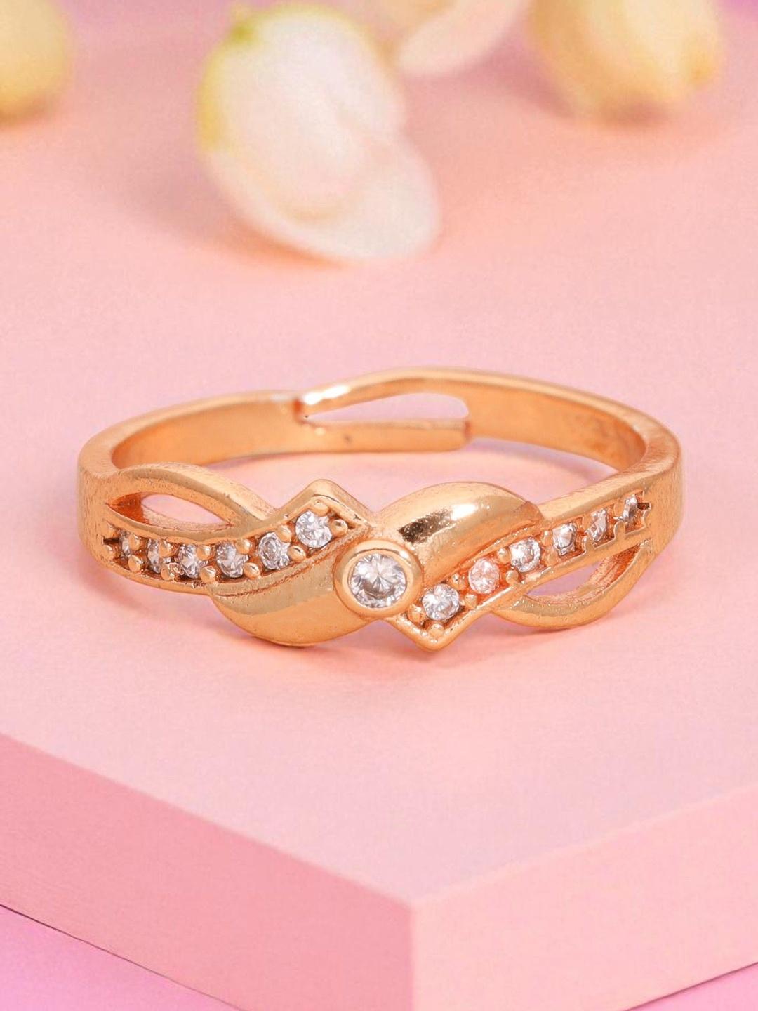 Buy Anouk Rose Gold Plated AD Stone Studded Twisted Infinity Shaped ...