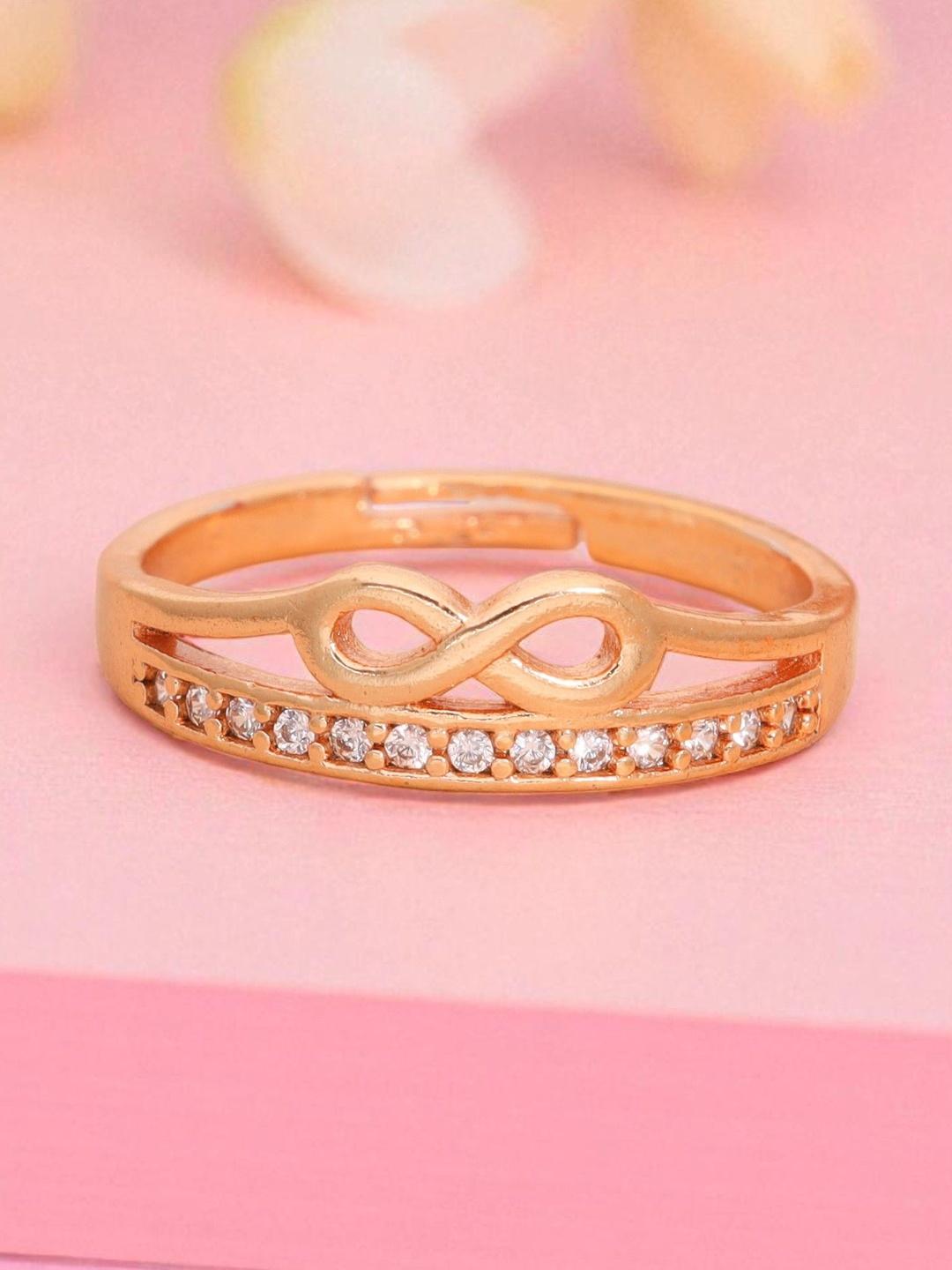 Buy Anouk Rose Gold Plated AD Stone Studded Infinity Symbol Shaped ...