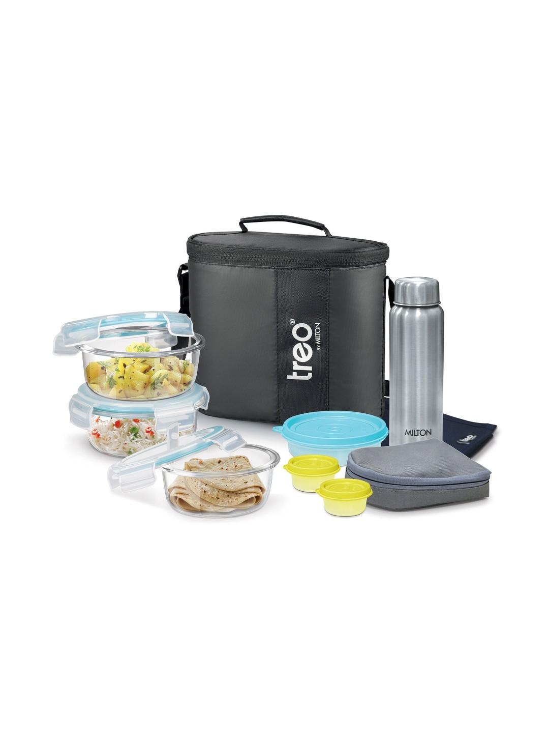 Buy Treo 5PCS Black Borosilicate Glass Microwave Safe Lunch Box - Lunch ...