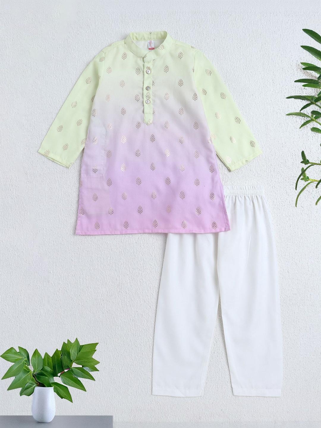 Buy The Magic Wand Boys Ethnic Motifs Printed Regular Kurta With ...