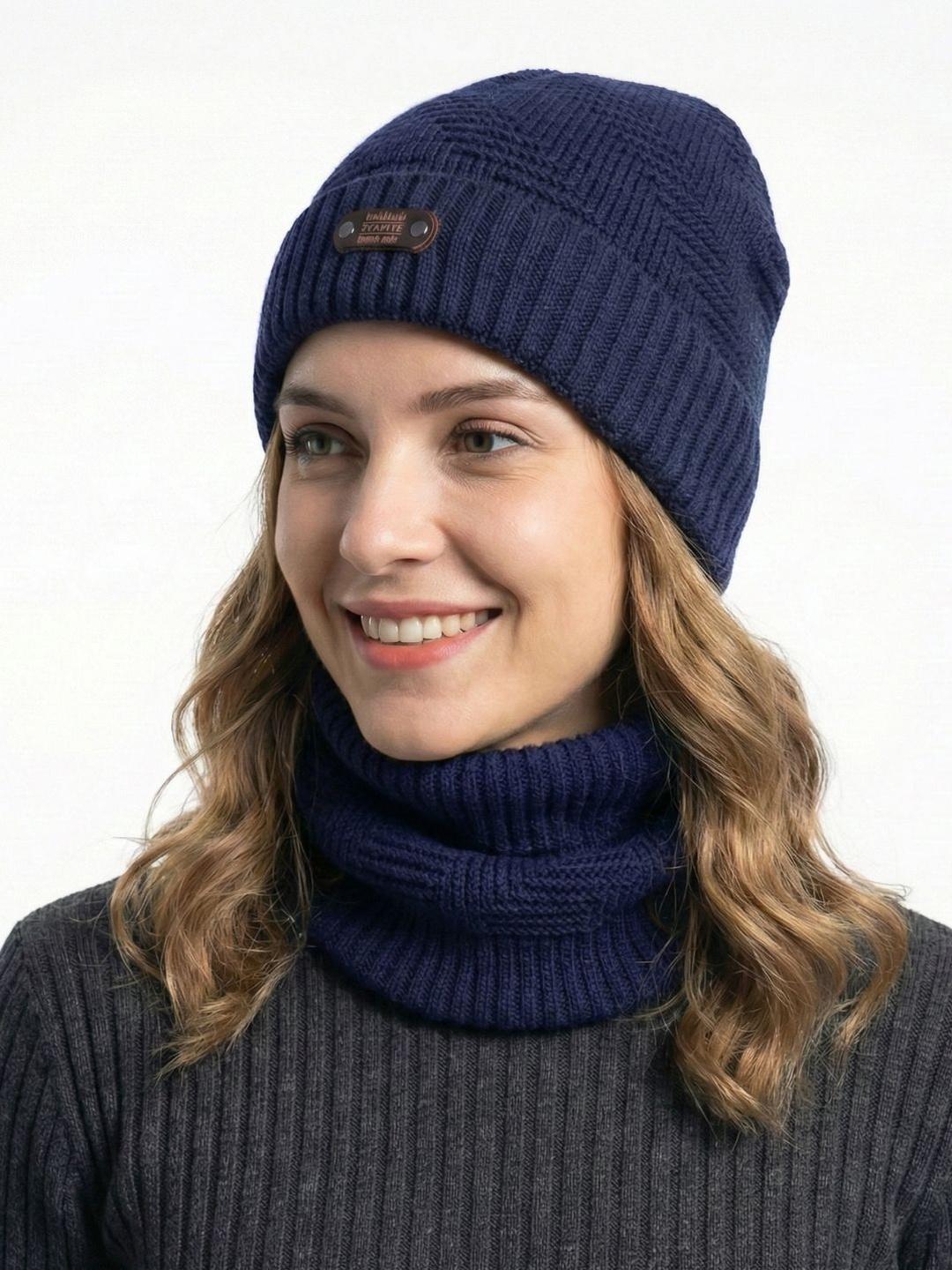 Buy ISWEVEN Unisex Self Design Woollen Casual Beanie - Caps for Unisex ...